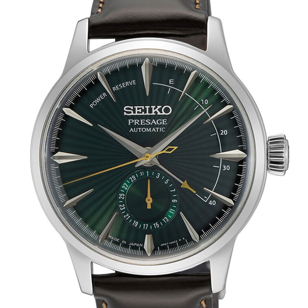 BRAND NEW 100% AUTHENTIC SEIKO PRESAGE GREEN DIAL AUTOMATIC LEATHER WATCH SSA459J1 SSA459 ...