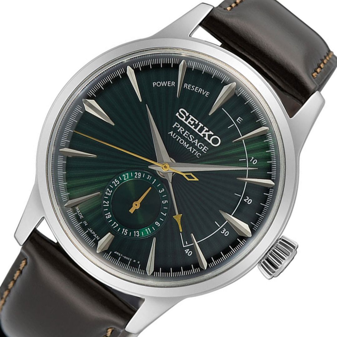 BRAND NEW 100% AUTHENTIC SEIKO PRESAGE GREEN DIAL AUTOMATIC LEATHER WATCH SSA459J1 SSA459 ...