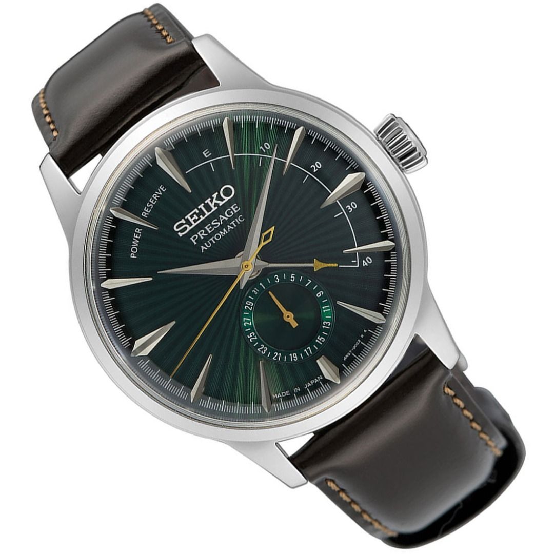BRAND NEW 100% AUTHENTIC SEIKO PRESAGE GREEN DIAL AUTOMATIC LEATHER WATCH SSA459J1 SSA459 ...