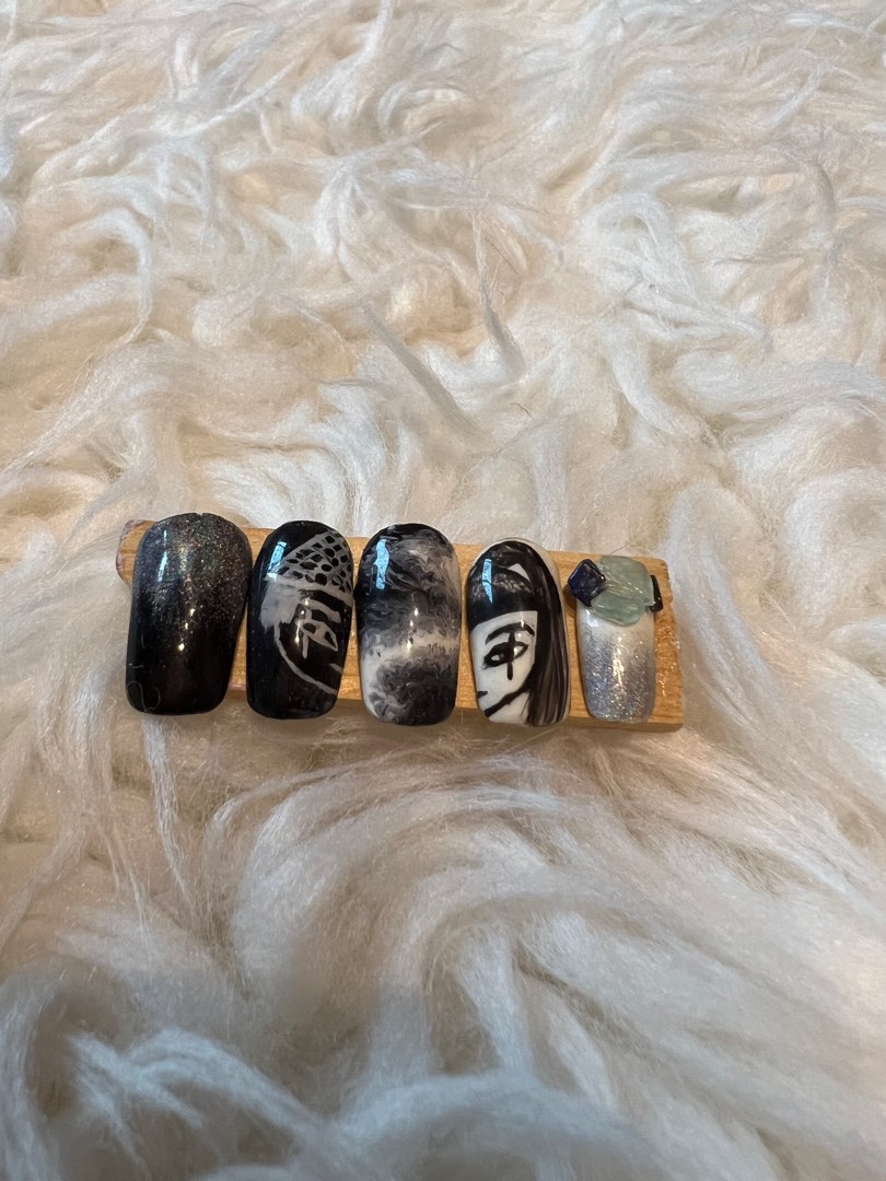 BTS SUGA Daechwita inspired press on nails, Beauty & Personal Care ...