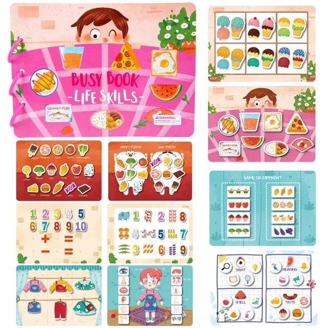 Busy Book for Toddlers Montessori Learning Materials Life Skills on ...