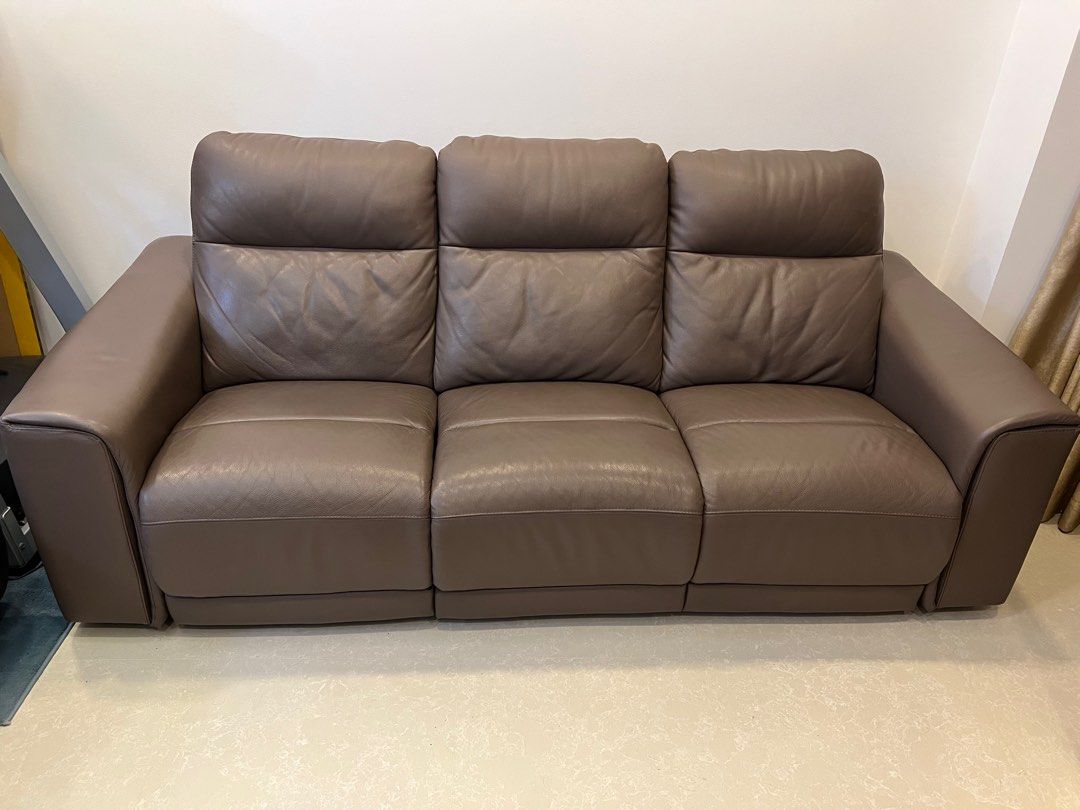 Cellini Grande motorised leather recliner sofa, Furniture & Home Living ...