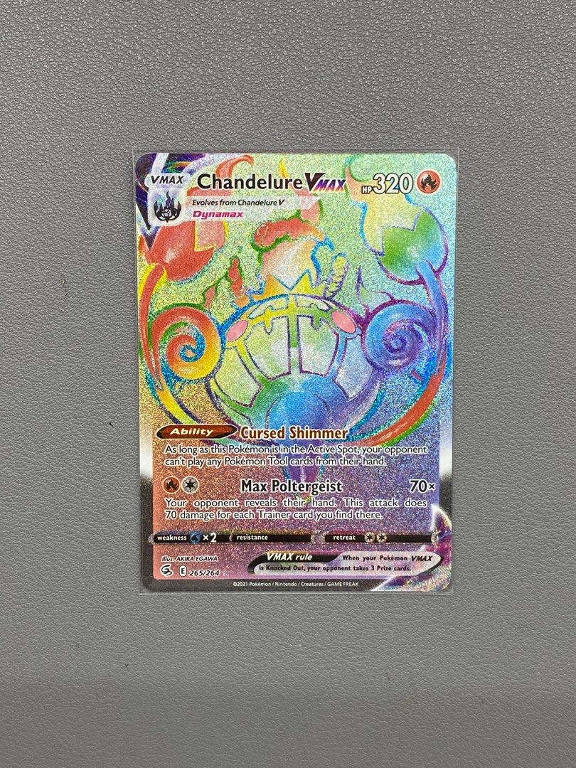 Chandelure VMAX Rainbow 265/264 Fusion Strike, Hobbies & Toys, Toys ...