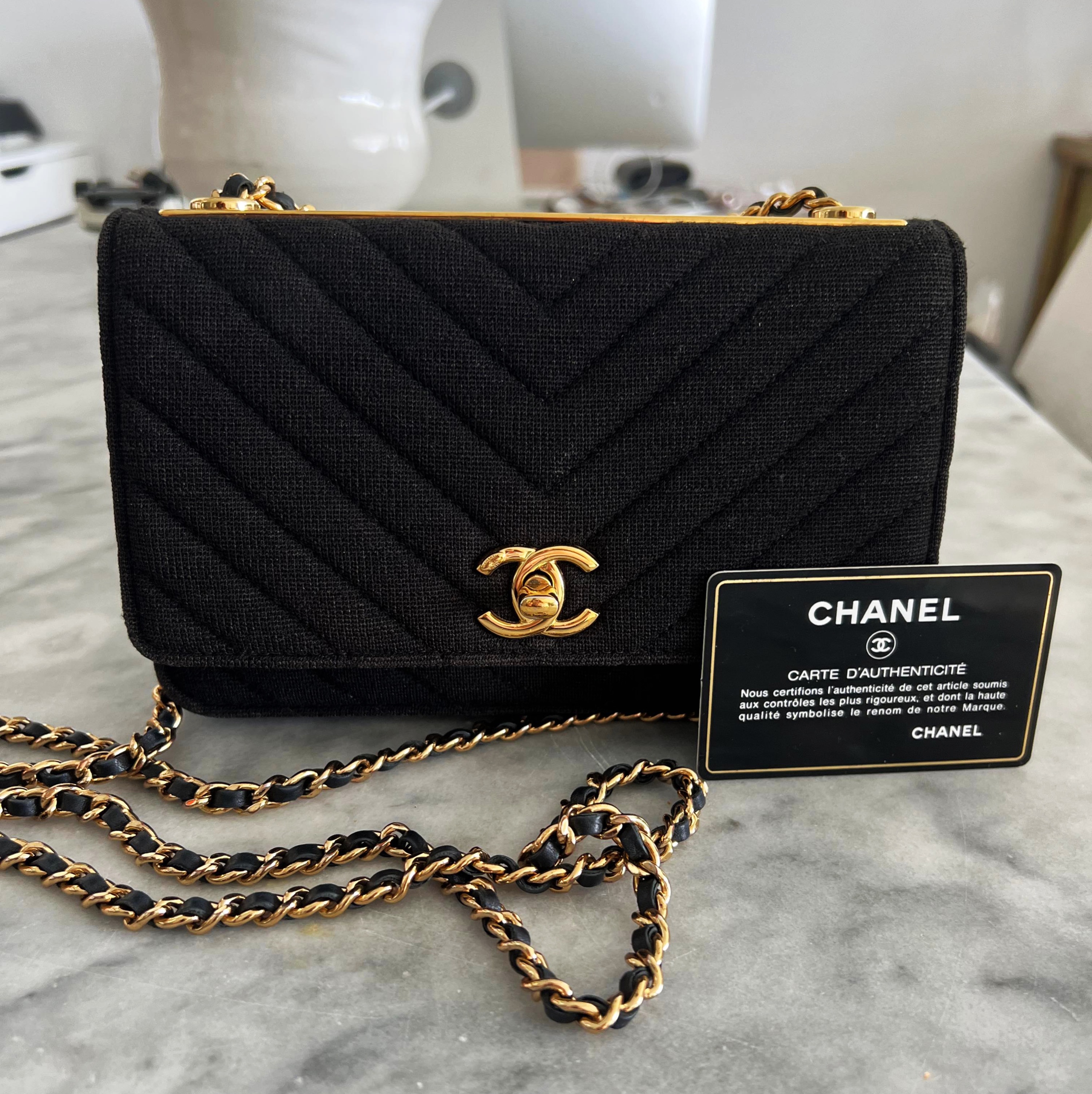 Chanel crossbody bag with gold chain and top., Luxury, Bags & Wallets ...