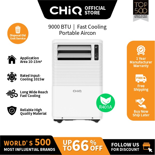 CHiQ 9000-12000 BTU 3 in 1 Super Circulation Airflow Volume Fast ...