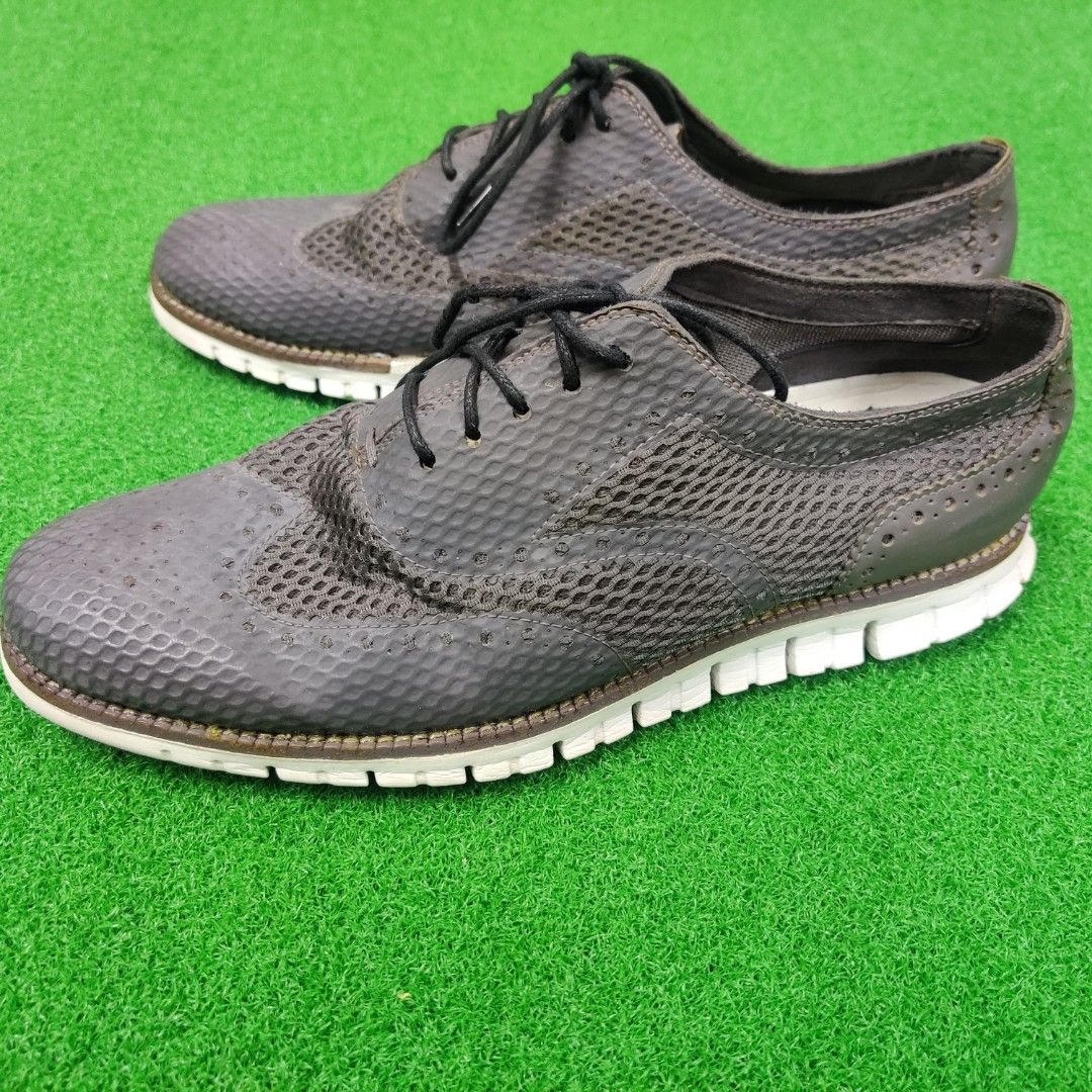Cole Haan ZeroGrand Gray Wingtip Oxford 9M, Men's Fashion, Footwear ...