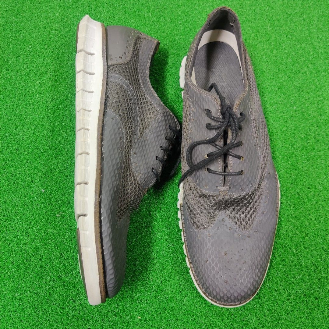 Cole Haan ZeroGrand Gray Wingtip Oxford 9M, Men's Fashion, Footwear ...