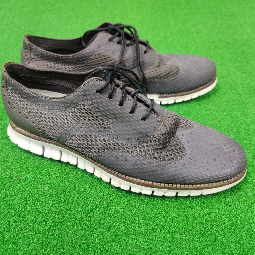 Cole Haan ZeroGrand Gray Wingtip Oxford 9M, Men's Fashion, Footwear ...