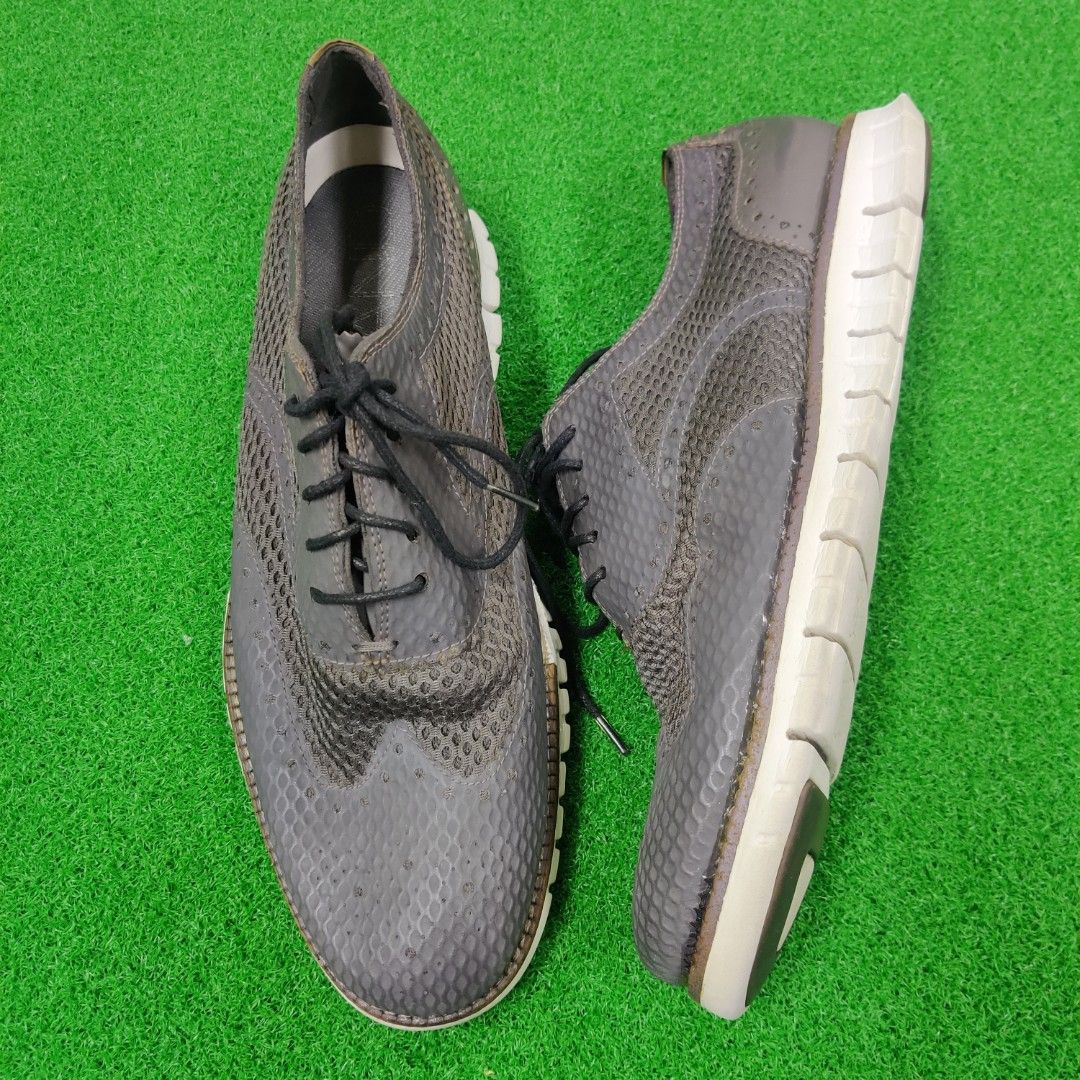Cole Haan ZeroGrand Gray Wingtip Oxford 9M, Men's Fashion, Footwear ...