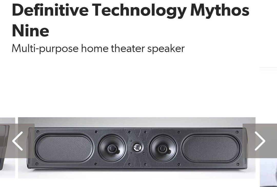 Definitive Mythos Nine center speaker, Audio, Soundbars, Speakers ...