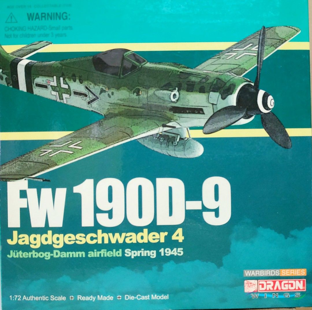 DRAGON WARBIRDS 1/72 FW 190D-9 LUFTWAFFE JG 4, "BLACK CHEVRON AND BARS ...