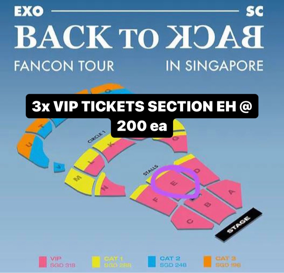 EXO BACK TO BACK VIP TICKETS, Tickets & Vouchers, Event Tickets on Carousell