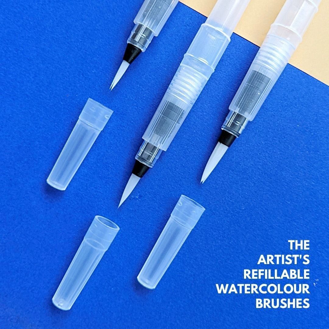 (FREE MAIL) The Artist's Watercolour Brush Set (3 Refillable Brushes ...
