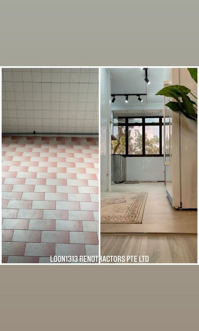 Full Reno 3 Room HDB Kitchen Tiles Works + Carpentry Works Completed ...