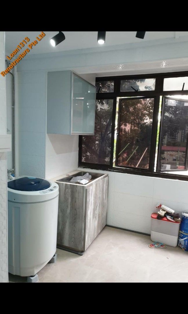 Full Reno 3 Room HDB Kitchen Tiles Works + Carpentry Works Completed ...