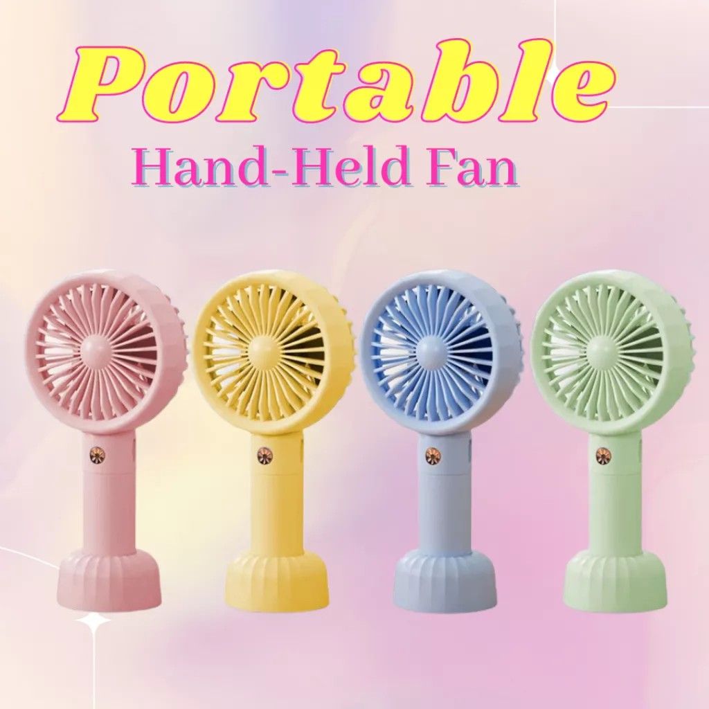 Handheld Mini Fan with Stand Electric USB Rechargeable Portable Outdoor ...