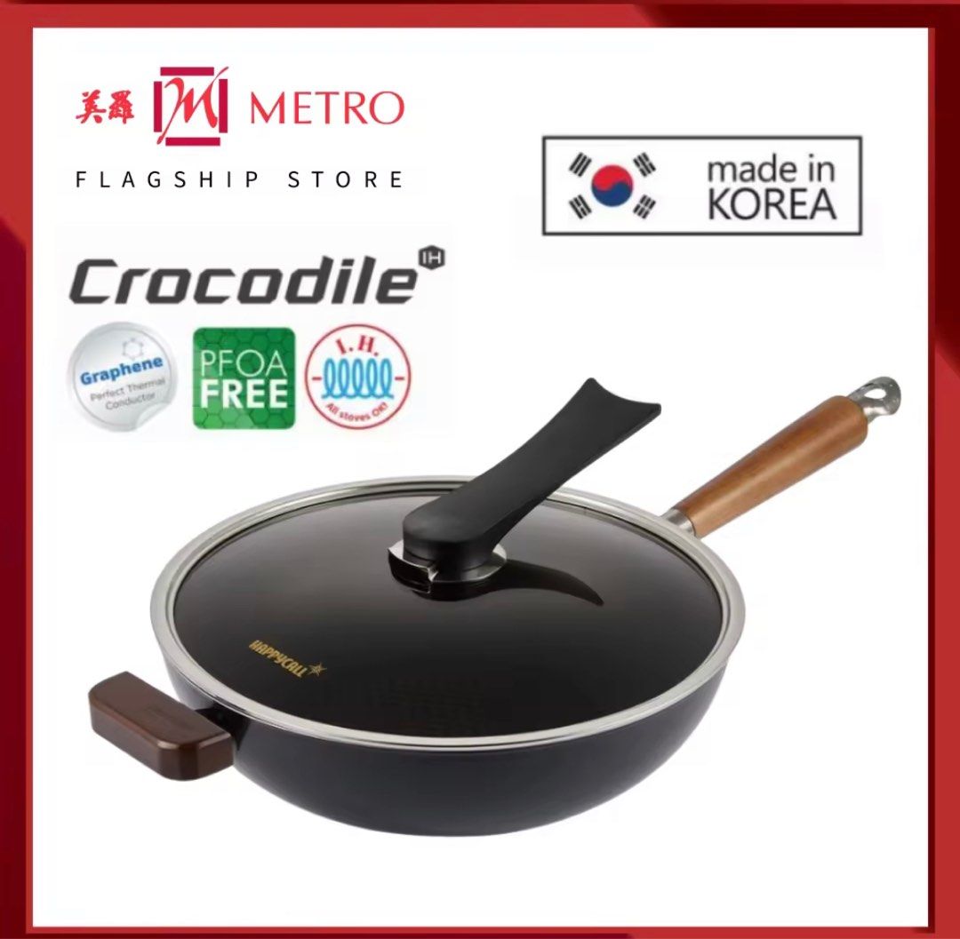 HappyCall Crocodile Wok Pan, Furniture & Home Living, Kitchenware & Tableware, Cookware ...