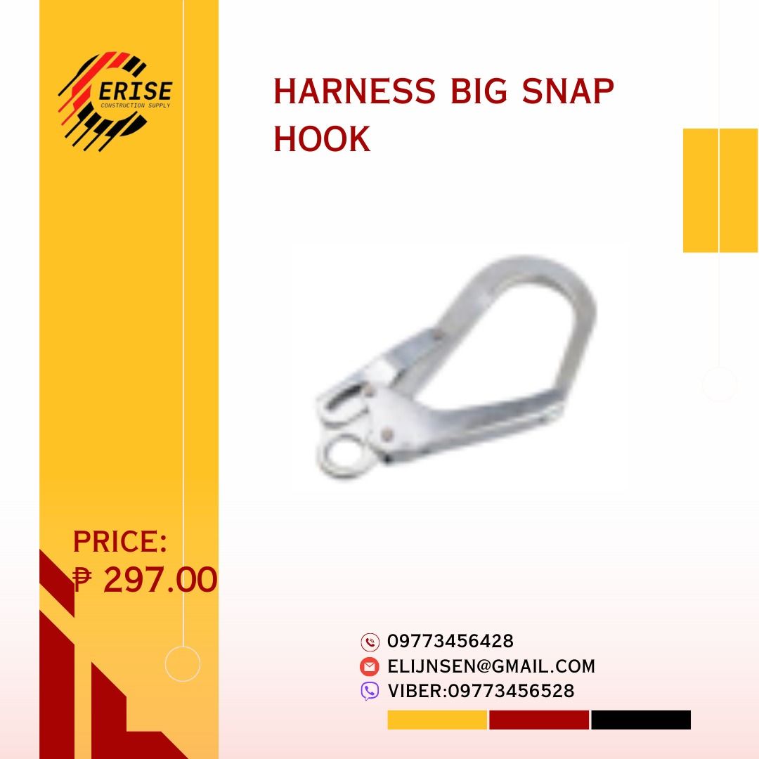 HARNESS BIG SNAP HOOK, Commercial & Industrial, Construction & Building Materials on Carousell