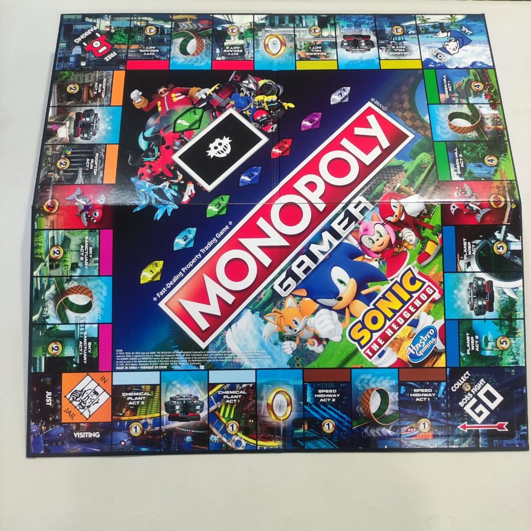 Hasbro Gaming Monopoly Gamer Sonic The Hedgehog Edition Board Game RARE, Hobbies & Toys, Toys ...