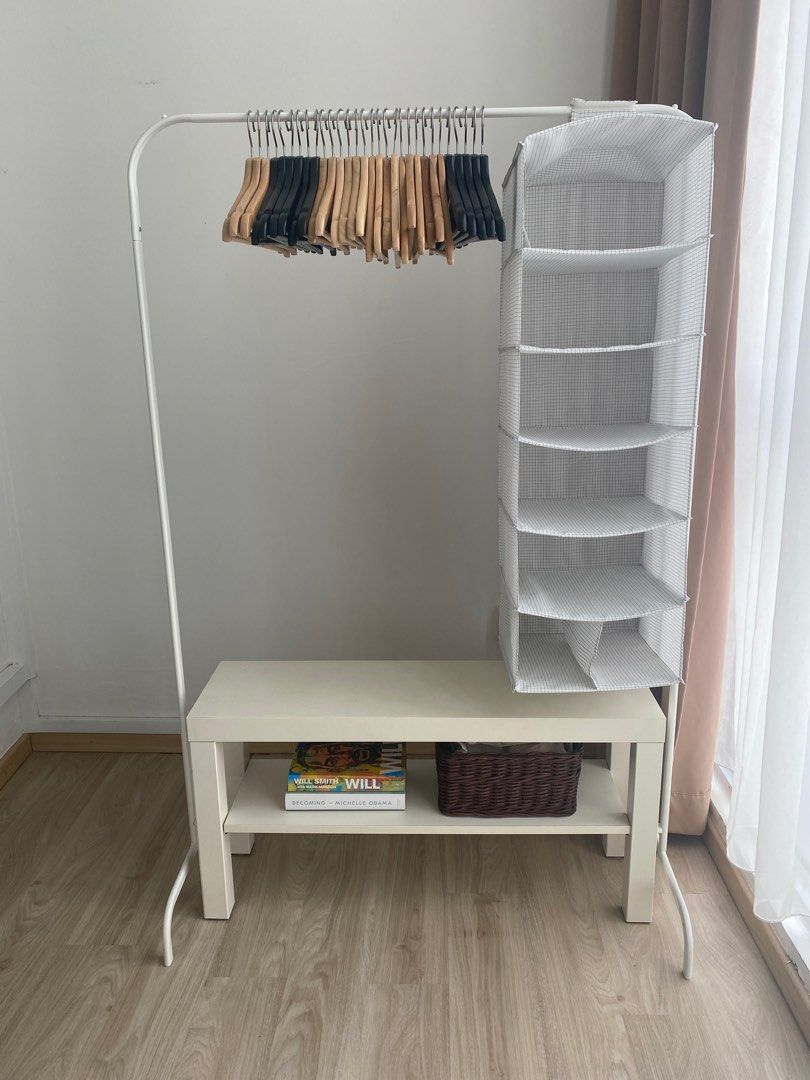 IKEA MULIG clothes rack, Furniture & Home Living, Furniture, Shelves ...