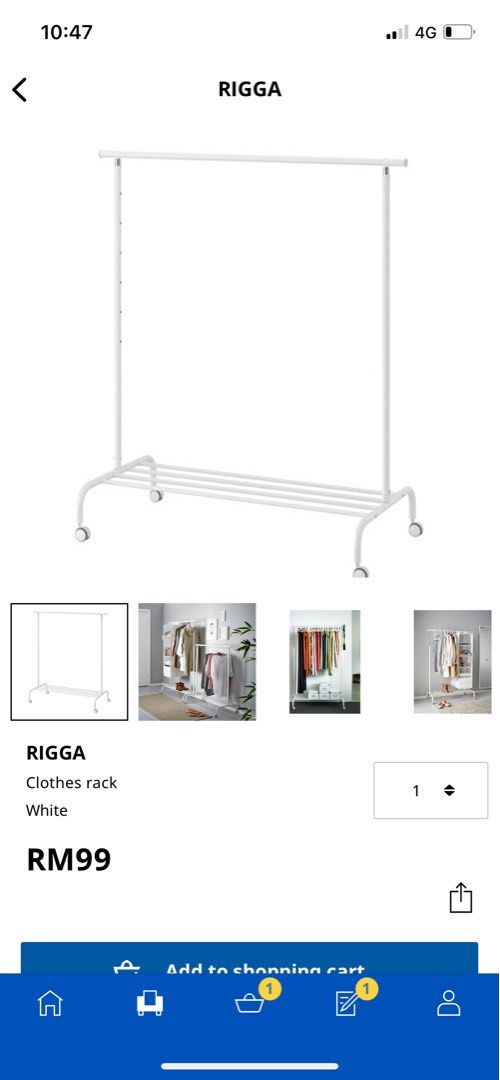IKEA Rigga Clothes Rack, Furniture & Home Living, Furniture, Shelves ...