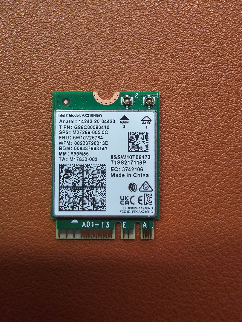 Intel AX210 WI-FI 6E Bluetooth 5.2 Dual Band 3000Mbps M.2 Wireless Card ...