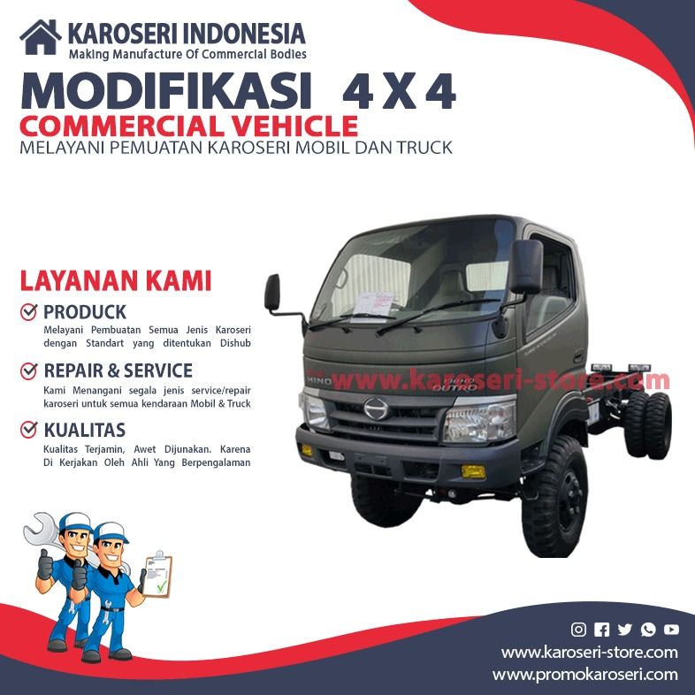 Jasa Modifikasi Truk 4x2 Menjadi 4x4 || Karoseri Bekasi ID, Mobil ...