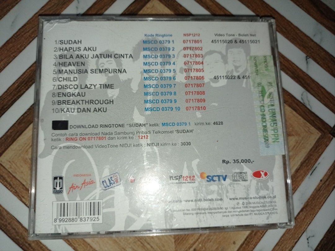 Kaset VCD / CD NIDJI ALBUM BREAKTHRU' ORIGINAL PRODUKSI MUSICA STUDIOS Musik Murah Koleksi ...