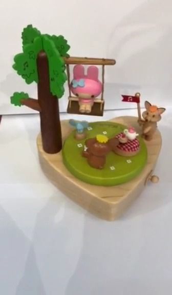 Licensed Wonderful life x Sanrio My Melody Swing Wooden Music Box ...