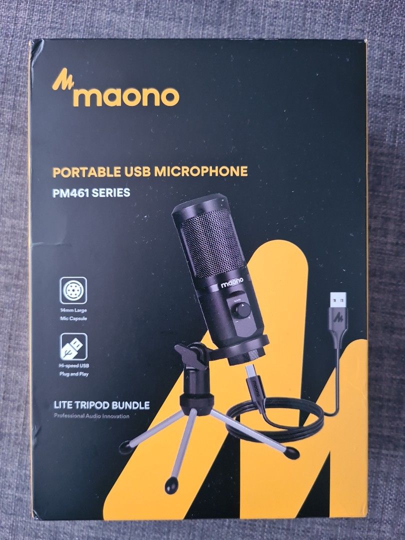 Maono Portable USB Microphone, Audio, Microphones on Carousell