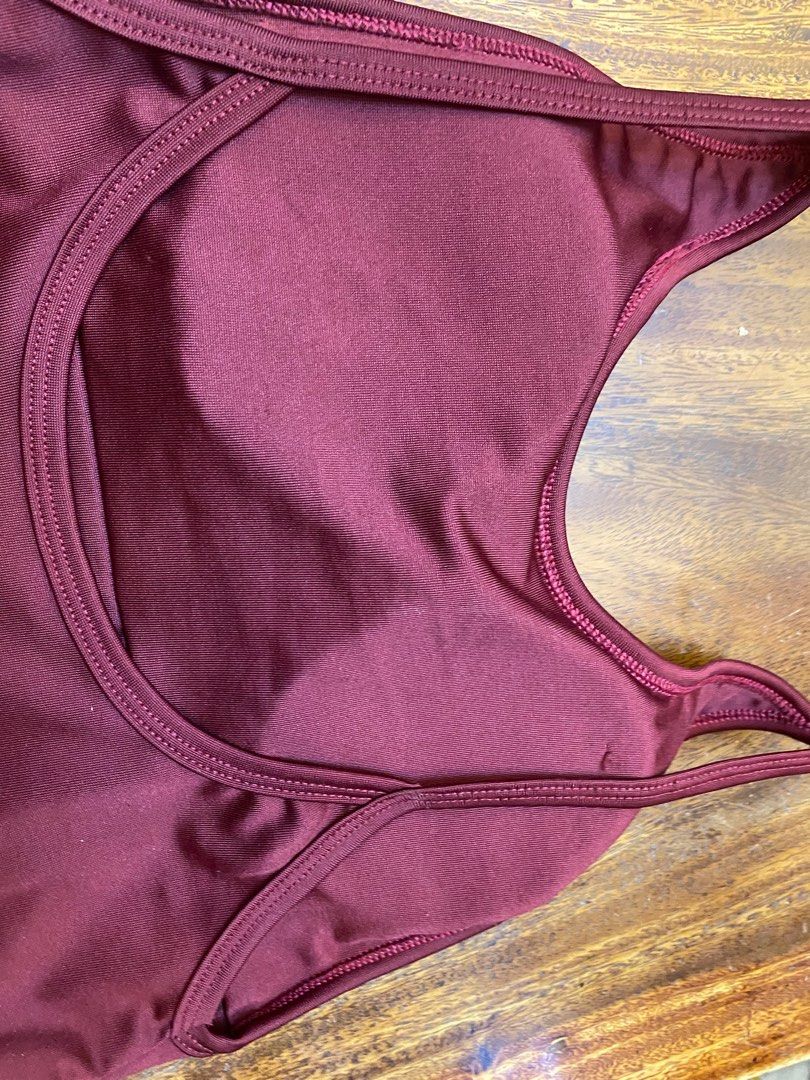 Maroon One Piece Backless Swimsuit Bikini on Carousell