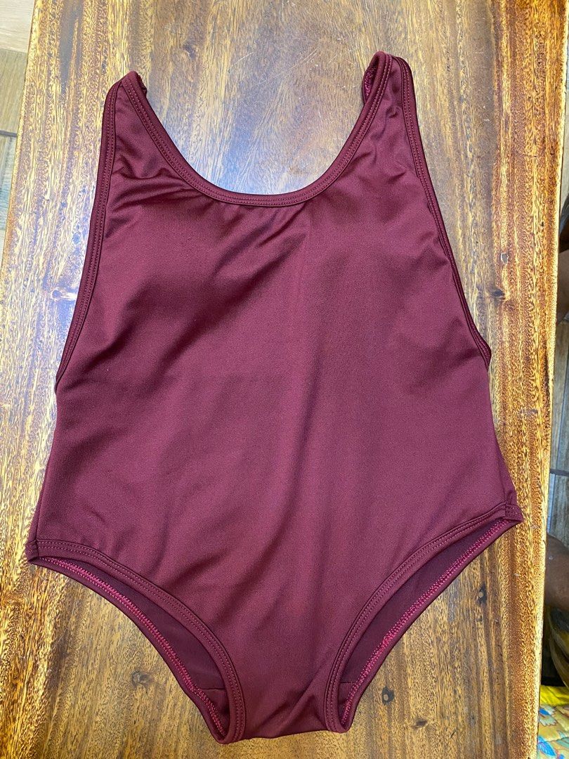 Maroon One Piece Backless Swimsuit Bikini on Carousell