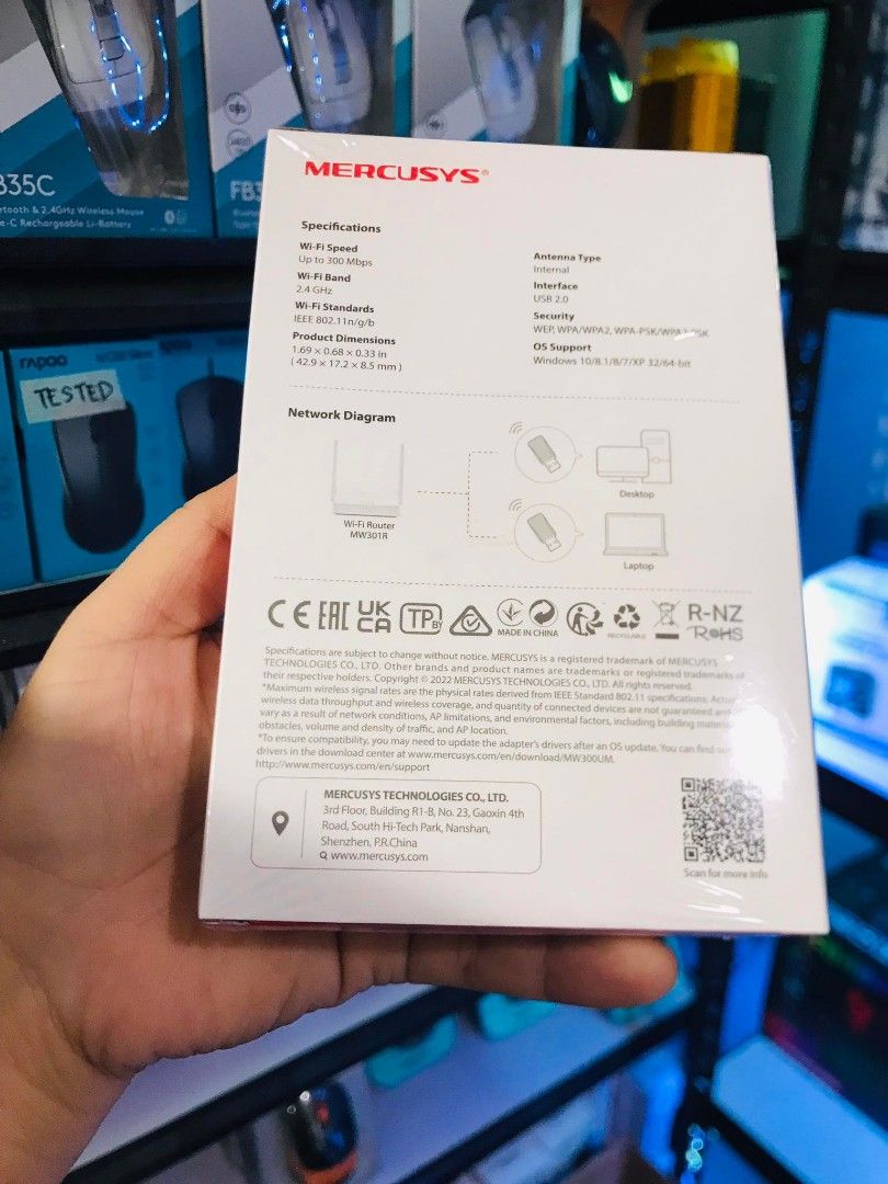 ⭐Mercusys MW300UM N300 Wireless Mini USB Adapter Wifi Adapter Wifi ...