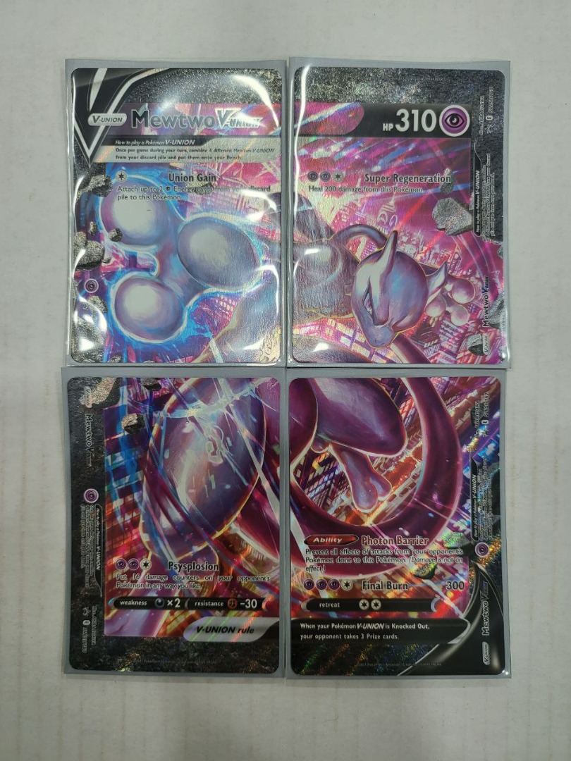Pokemon TCG Mewtwo V-Union Set - Sword & Shield Promos, Hobbies & Toys ...