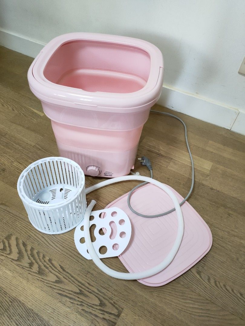 Mini washing machine, with timer and white color spin-dry container and ...