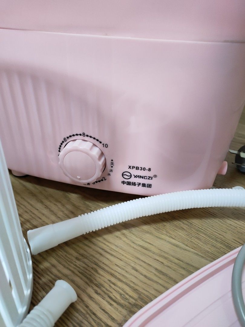 Mini washing machine, with timer and white color spin-dry container and ...