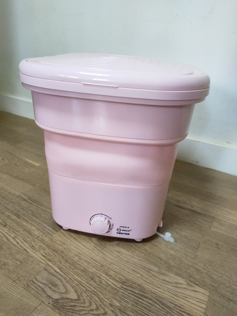 Mini washing machine, with timer and white color spin-dry container and ...