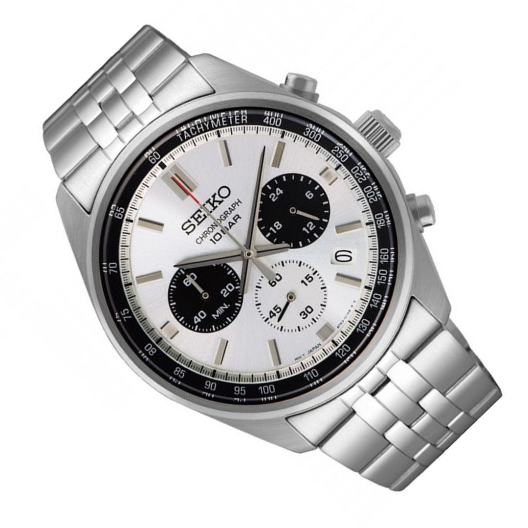 NEW ARRIVAL SEIKO CHRONOGRAPH QUARTZ ANALOG STAINLESS STEEL MENS WATCH SSB425P1 SSB425 SSB425P ...