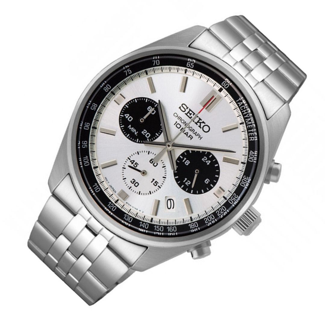 NEW ARRIVAL SEIKO CHRONOGRAPH QUARTZ ANALOG STAINLESS STEEL MENS WATCH SSB425P1 SSB425 SSB425P ...