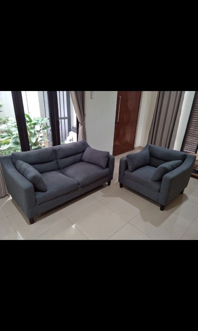 SOFA INFORMA NEW KYOTO 3+1 jual setengah harga on Carousell