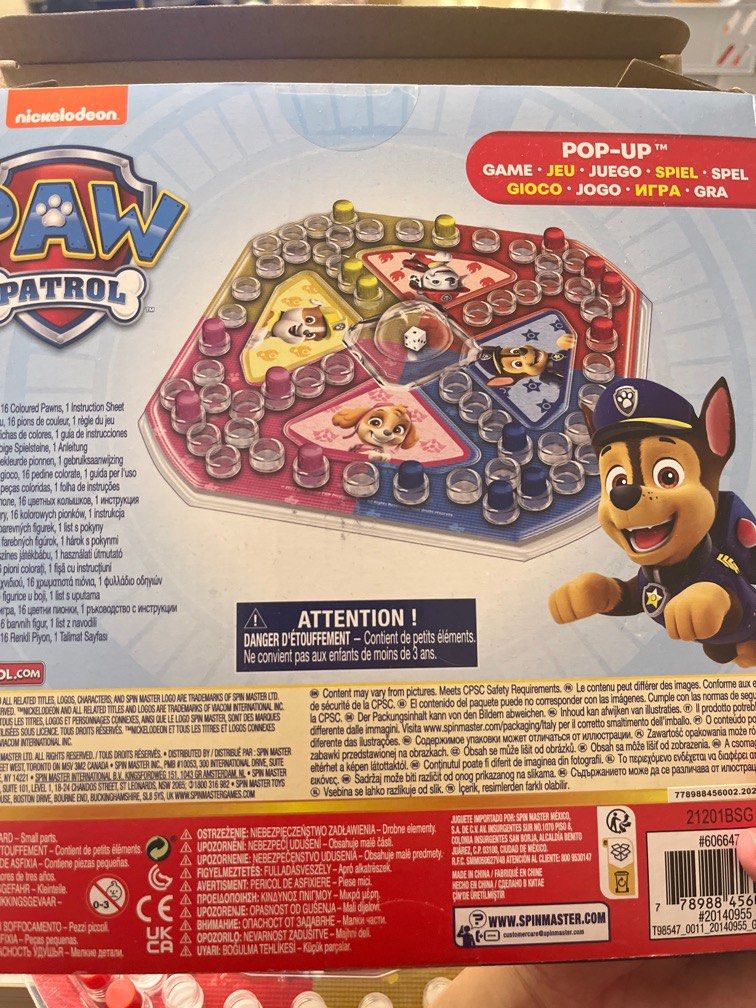Paw patrol pop up board game, Hobbies & Toys, Toys & Games on Carousell