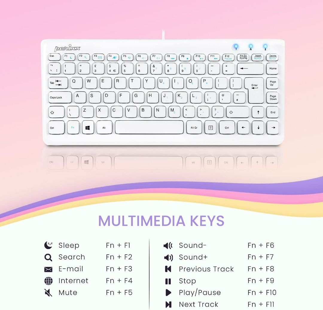 Perixx PERIBOARD-407W, Mini Keyboard - Wired USB Interface - Piano ...