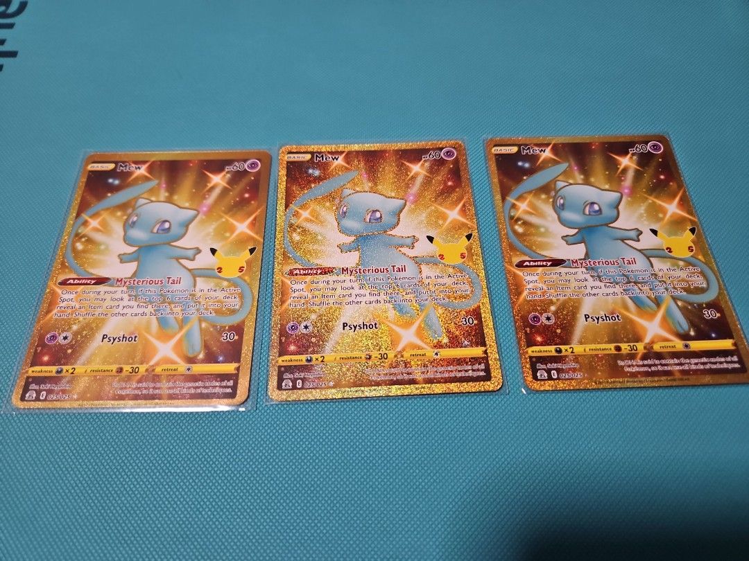 Pokemon 25th Anniversary Gold Mew 025/025, Hobbies & Toys, Toys & Games ...