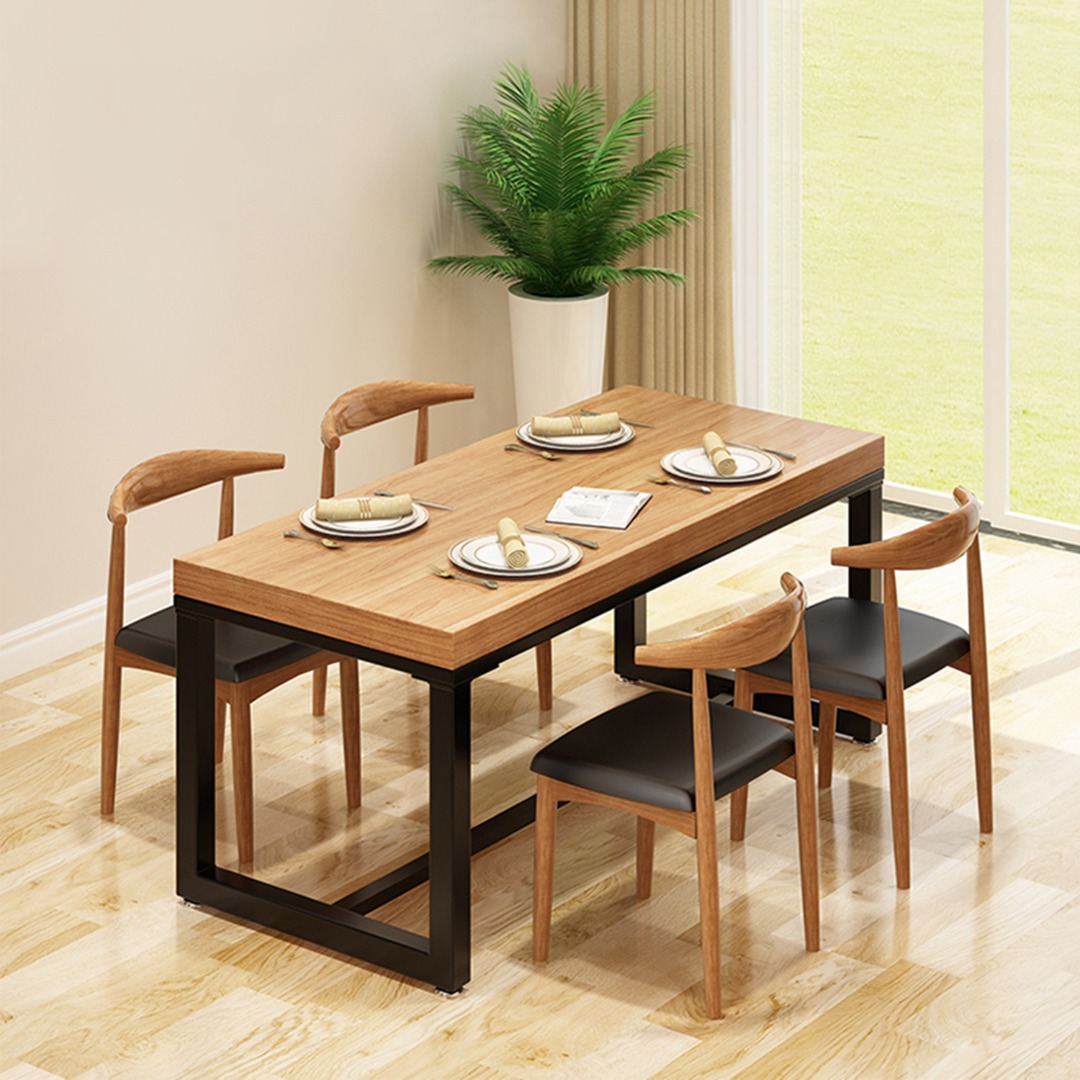 Presenthem Rustic Pine Wood Dining and Conference Table - Perfect for ...