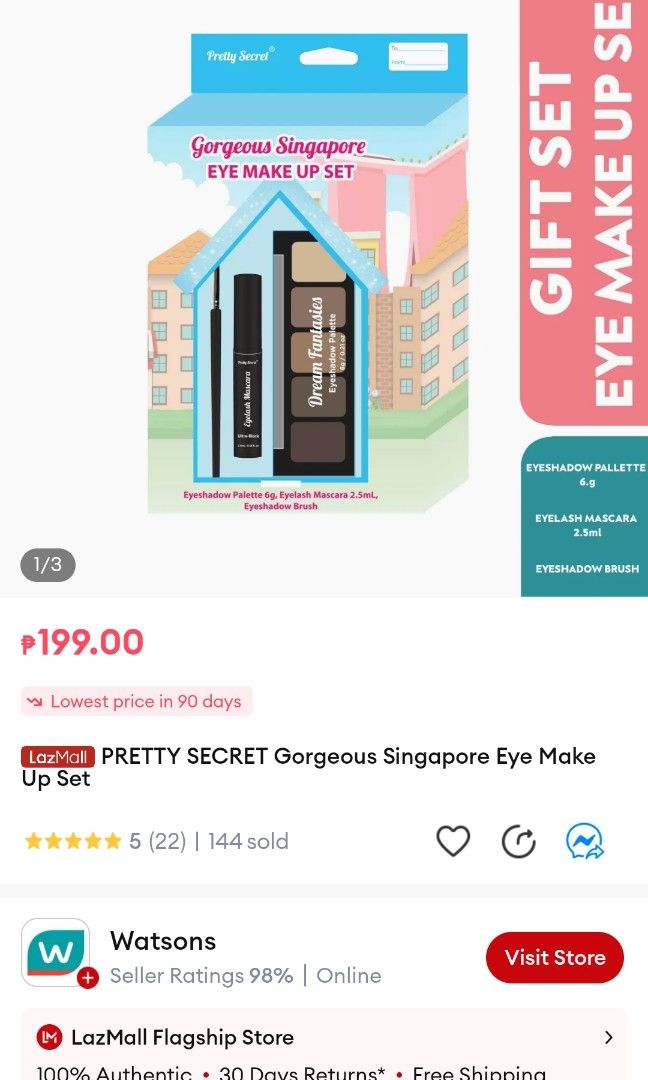 Pretty Secret Gorgeous Eye Makeup Set (Eyeshadow Palette, Mascara ...