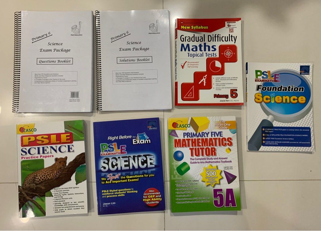 PSLE Sci and P5 P6 Math Sci Chi Eng, Hobbies & Toys, Books & Magazines, Assessment Books on ...