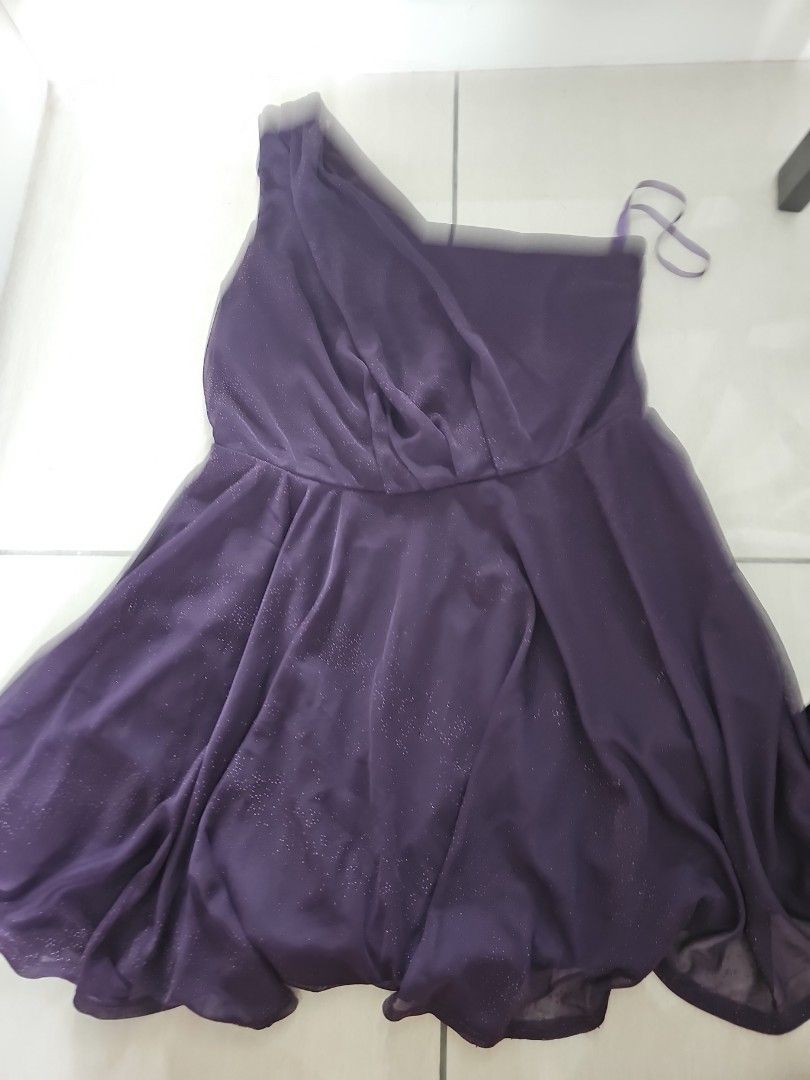 Purple Toga one shoulder cocktail dress with sheer, Women's Fashion ...