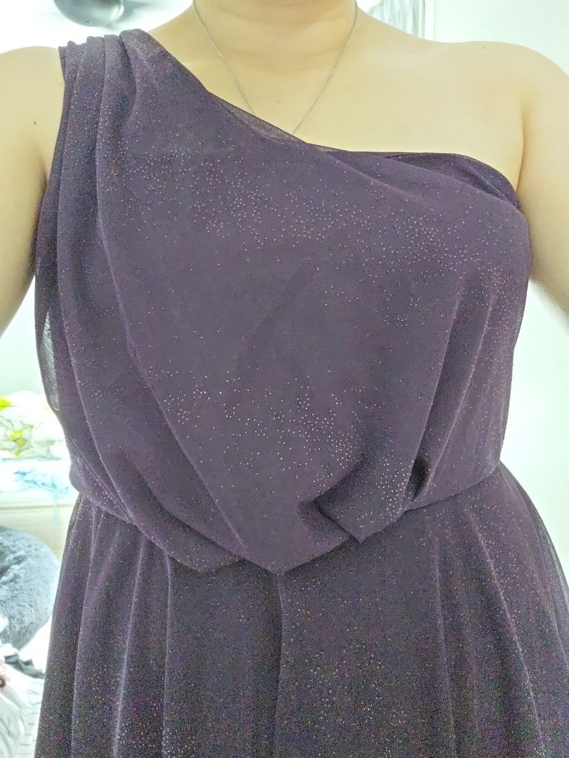 Purple Toga one shoulder cocktail dress with sheer, Women's Fashion ...