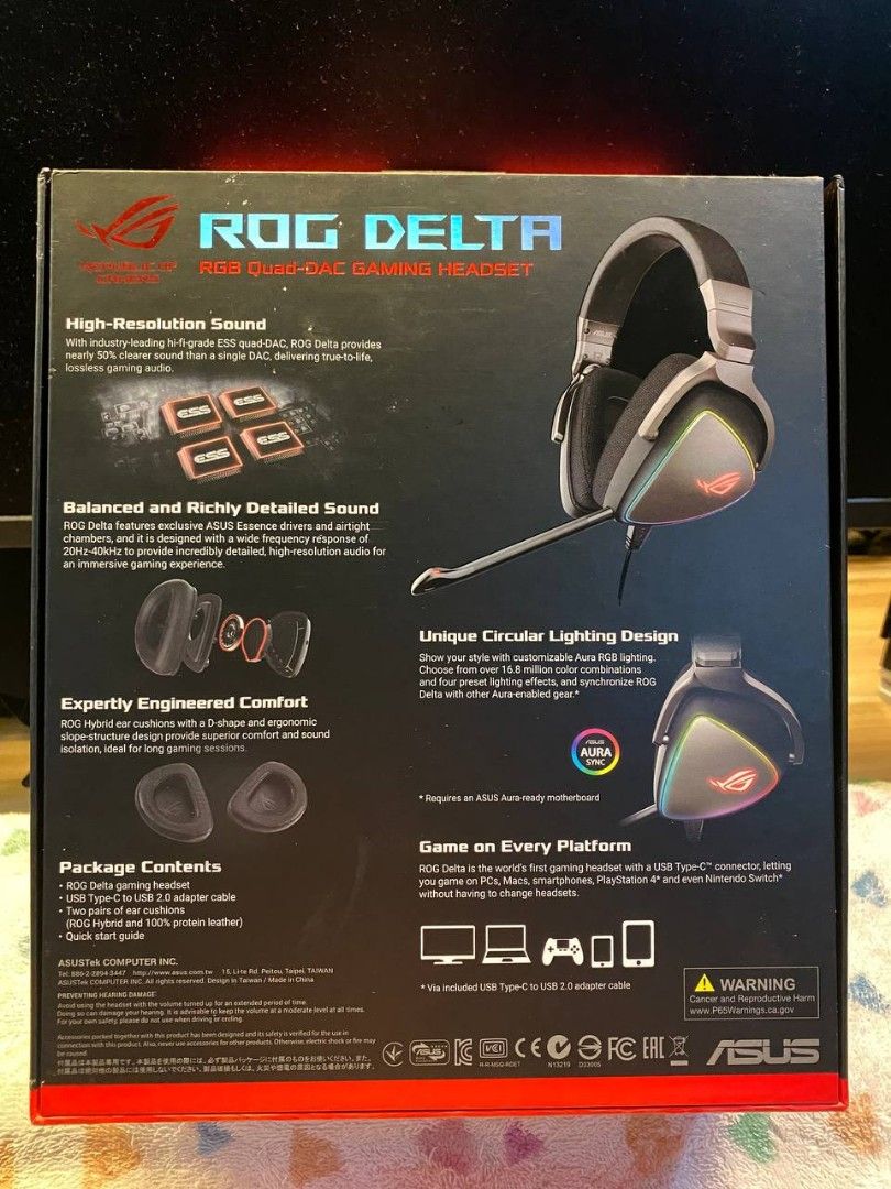 ROG Delta RGB, Audio, Headphones & Headsets on Carousell
