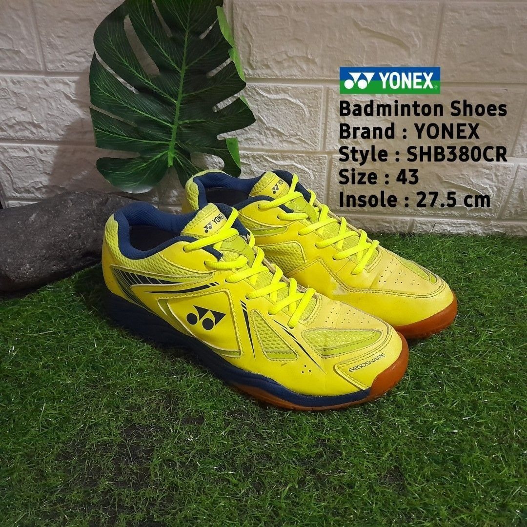 Sepatu badminton Yonex SHB380CR Yellow Blue Ukuran 43 on Carousell